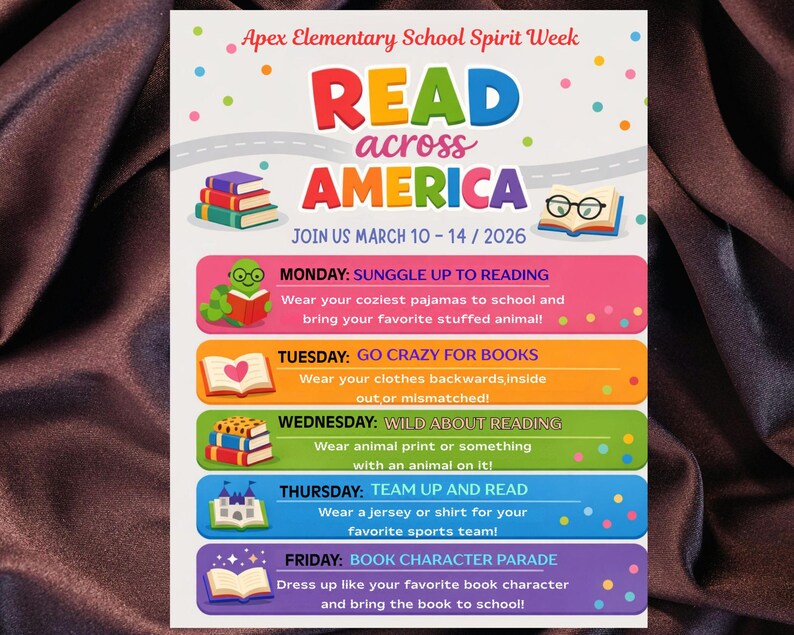 Reading America School Spirit Week Flyer Template | Editable Reading ...