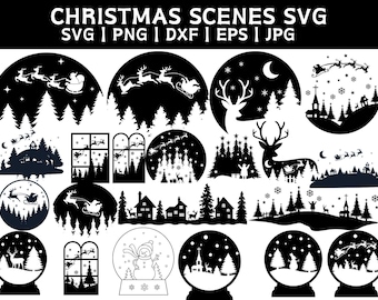 67 Winter Christmas Scene SVG, Winter Scene SVG, Magical Christmas ...