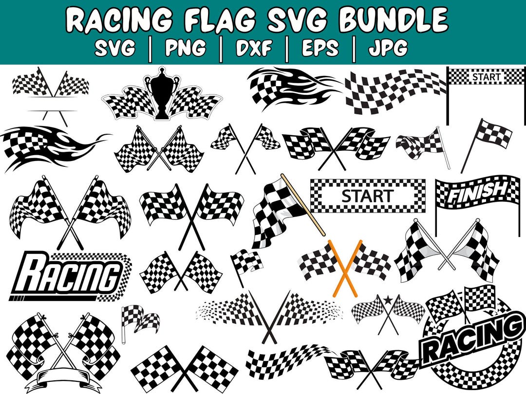 Race Flag Svg Bundle, Checkered Flag Svg, Racing Flag Svg,racing Flag ...