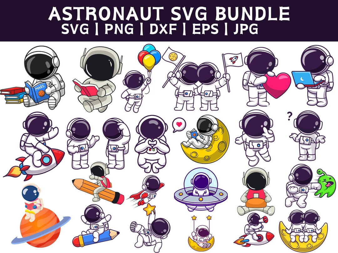 Astronaut Svg Png Bundle, Astronaut With Rocket Svg, Kid Astronaut Svg ...