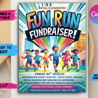 Editable Fun Run Flyer and Poster, Family Fun Run/walk Fundraiser ...