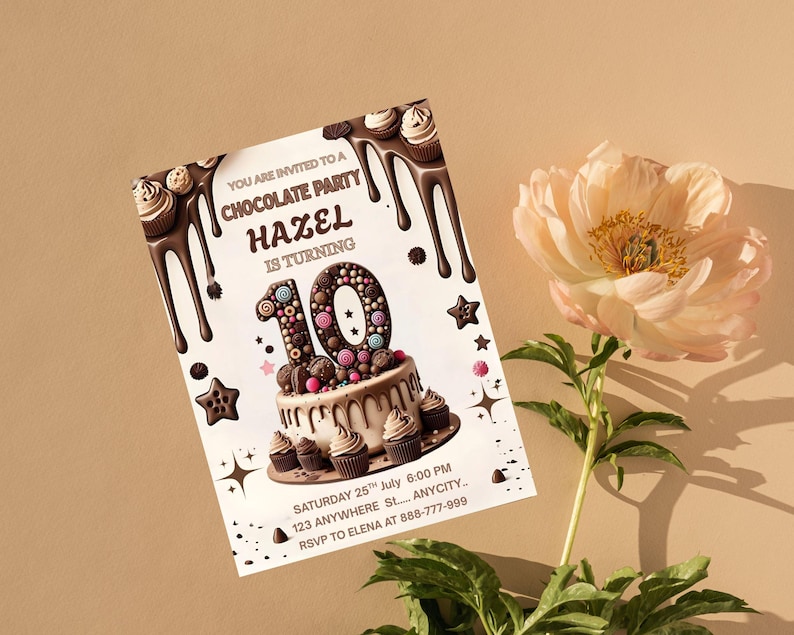 Editable Chocolate Party Invitation, Chocolate Invitation Template ...