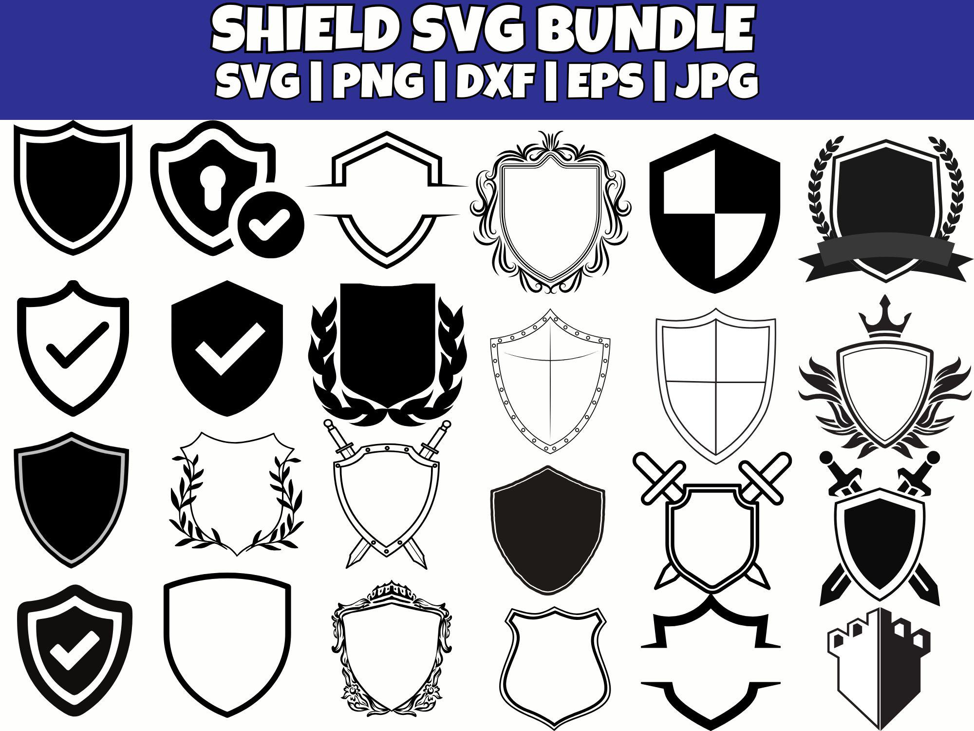Shield SVG Bundle, Shield PNG Bundle, Shield Clipart, Shield SVG Cut ...