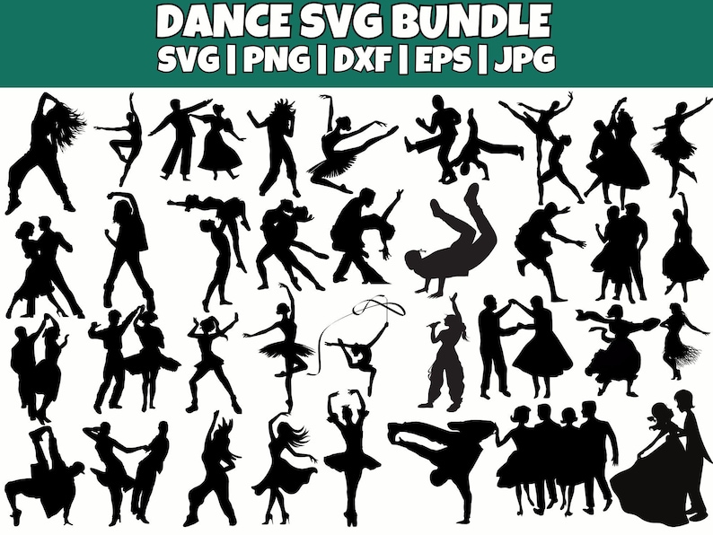 Dance Svg, Dance Silhouette, Dance Svg Bundle, Dance Cut File, Dancers ...
