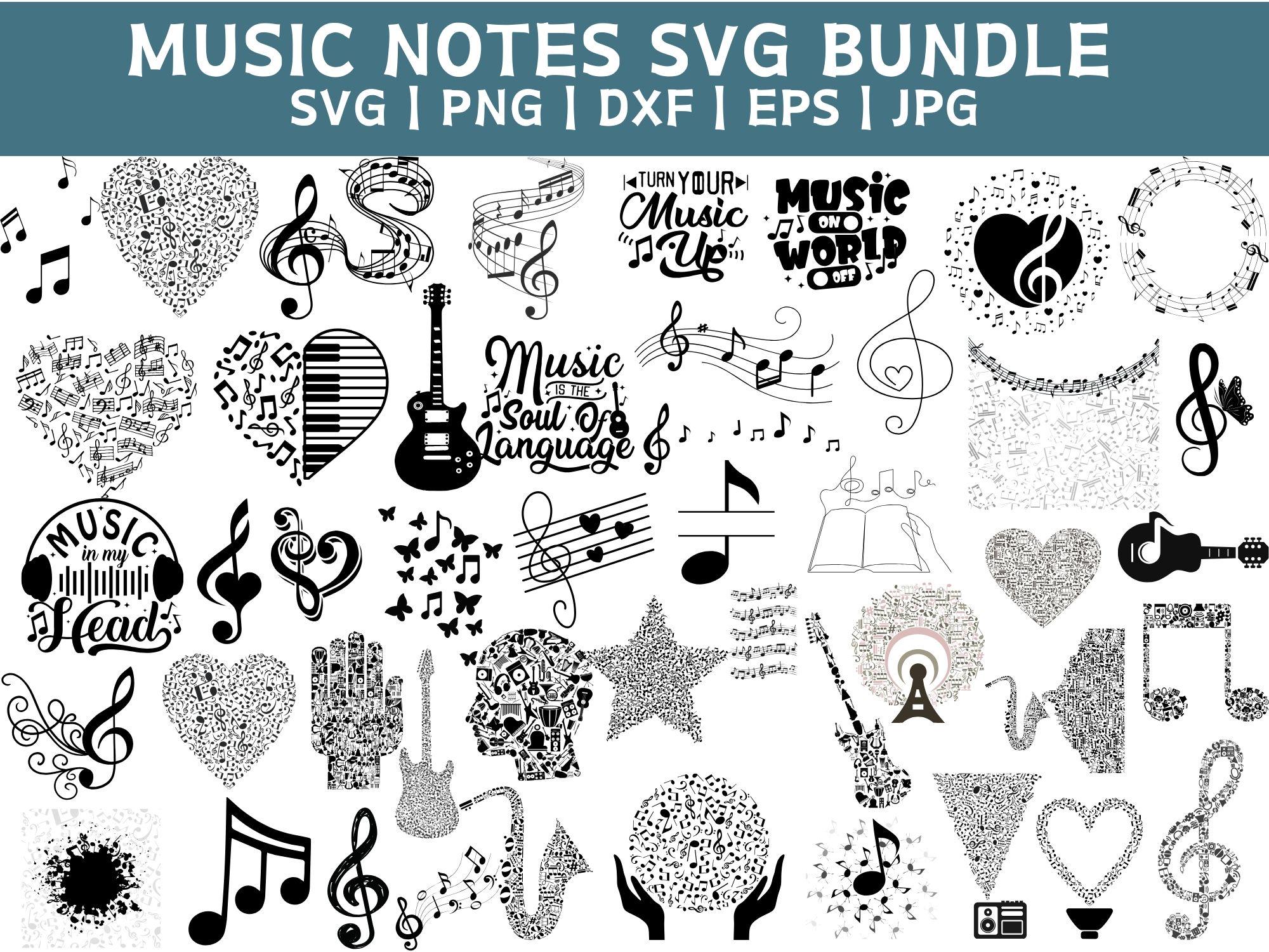MUSIC NOTES SVG, Music Notes Bundle Svg, Music Notes Clipart , Music ...