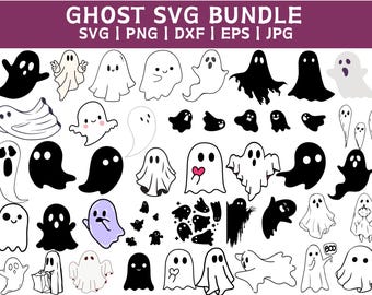 Ghost Bundle Svg, Ghost Svg, Halloween Svg, Cute Ghost Svg, Ghost ...