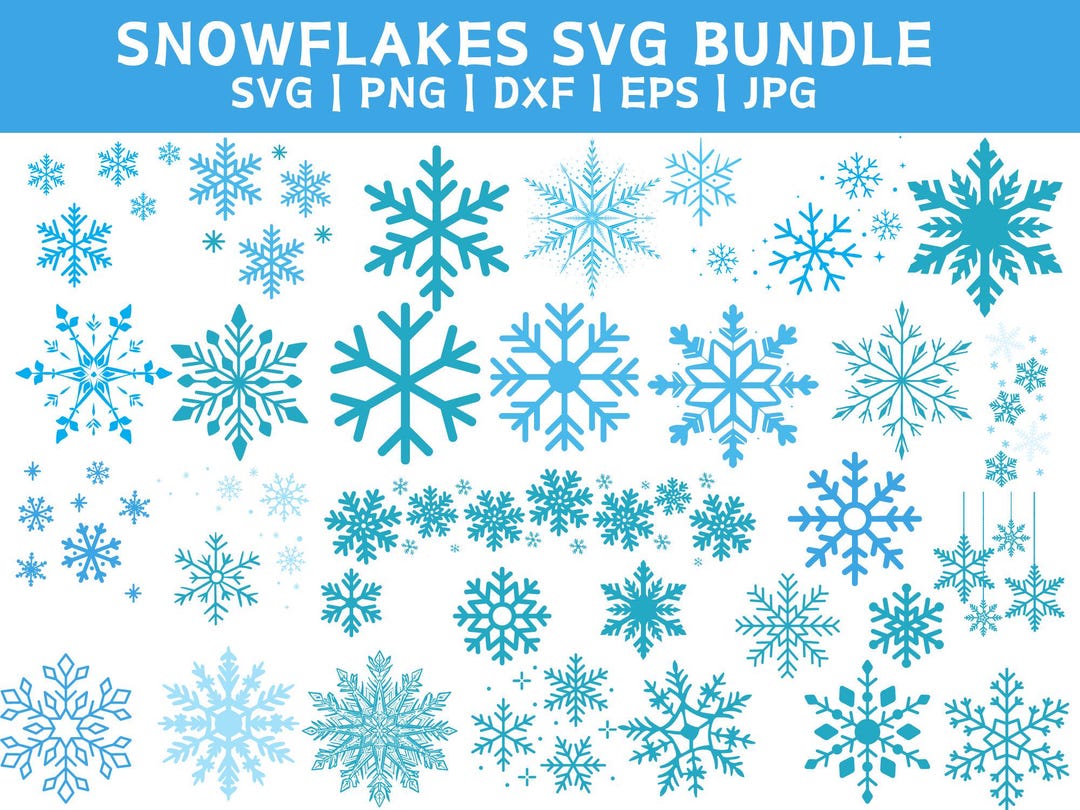 Snowflake SVG Bundle, Snowflakes for Digital Download, Winter SVG ...