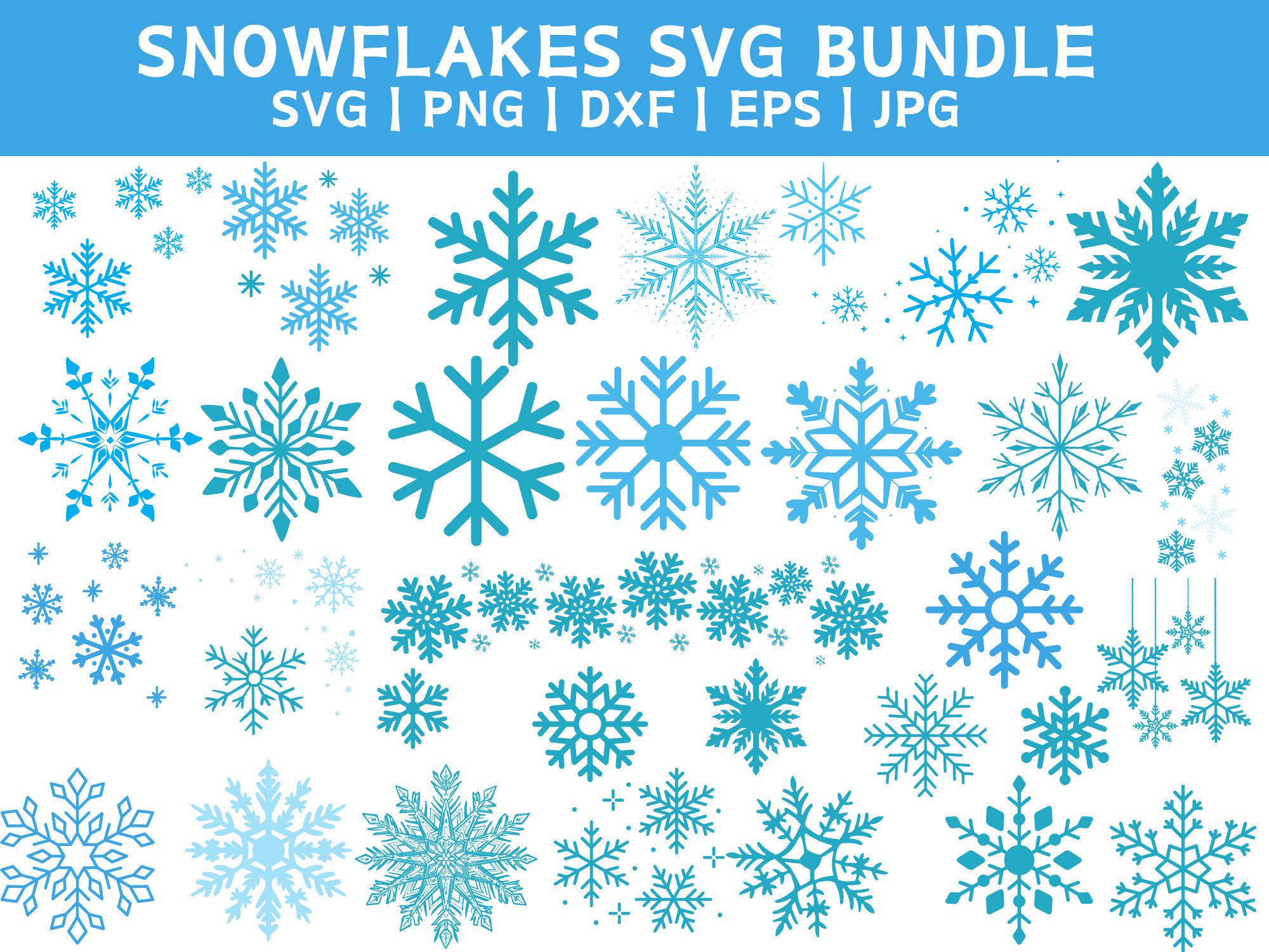 Snowflake SVG Bundle, Snowflakes for Digital Download, Winter SVG ...