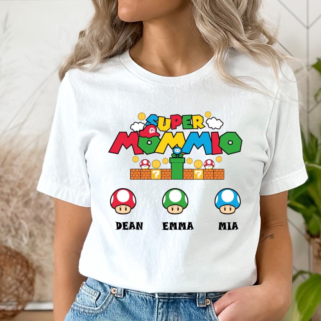 Custom Super Mario Mom Shirt, Mothers Day Shirt, Gift for Mom, Mama ...