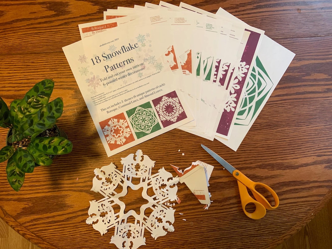 18 Printable Snowflake Patterns, Set B - Etsy