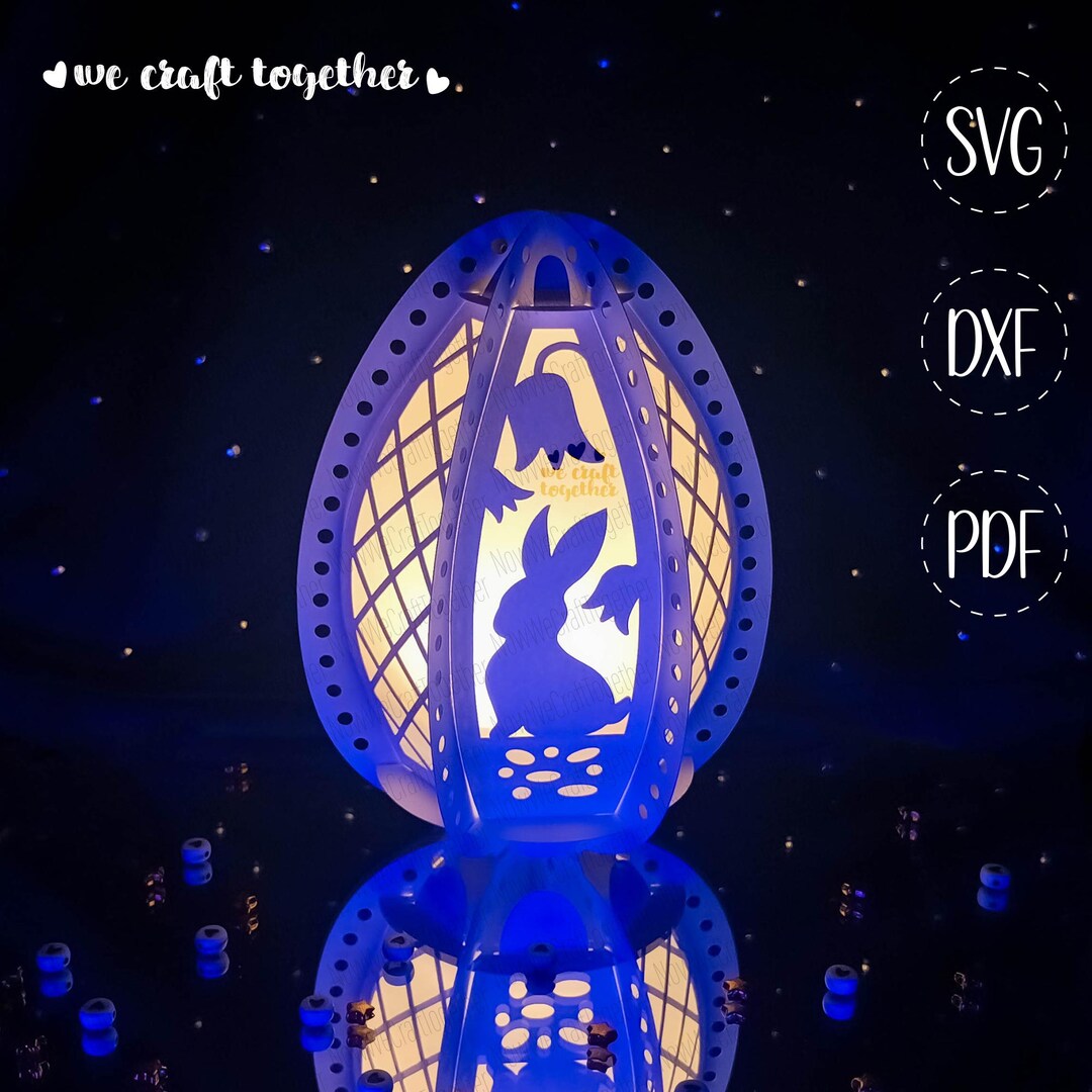Lantern Easter Bunny DIY Paper Lantern SVG Dxf PDF Template Home ...