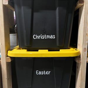 Garage Bin Labels, Holiday Storage Decal Labels, Storage Labels ...