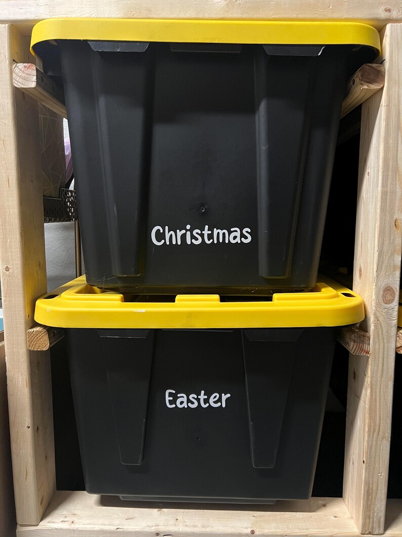 Garage Bin Labels, Holiday Storage Decal Labels, Storage Labels ...