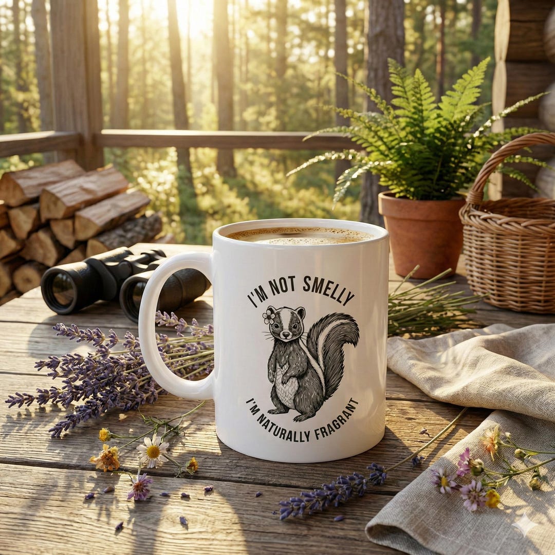 I'm Not Smelly I'm Naturally Fragrant - Sarcastic Skunk Coffee Mug ...