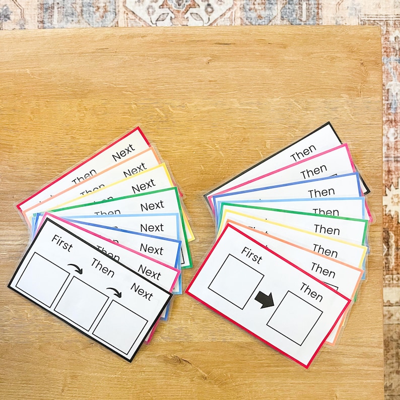 First Then Board (color/ Black and White Picture Cards) - Etsy