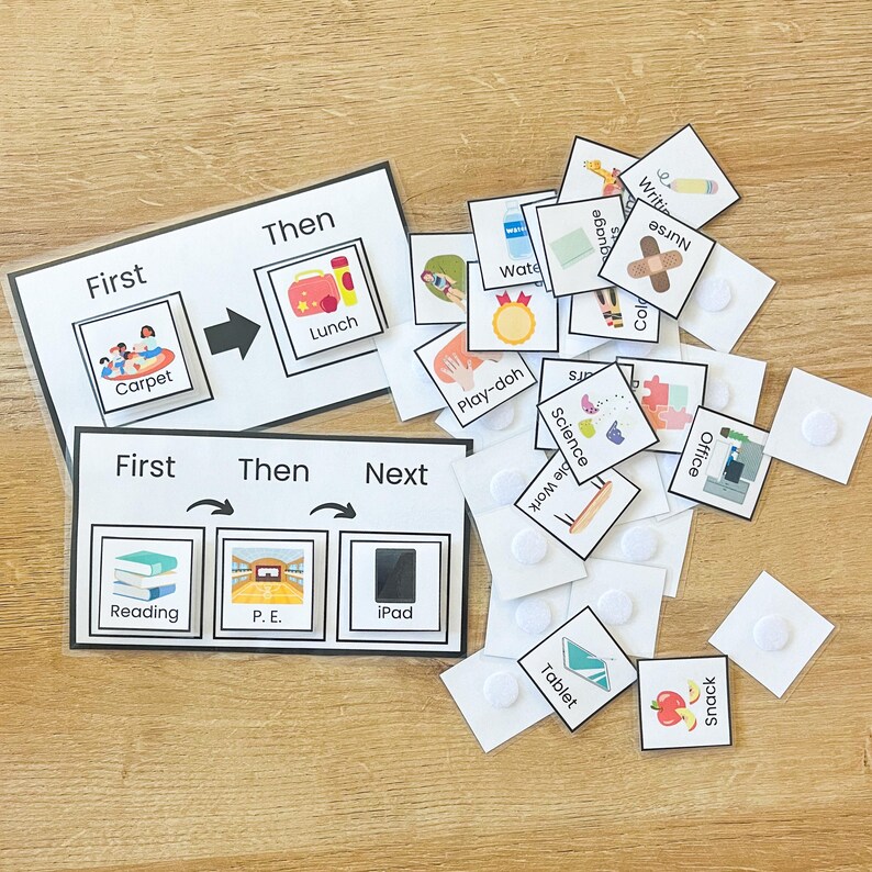 First Then Board (color/ Black and White Picture Cards) - Etsy