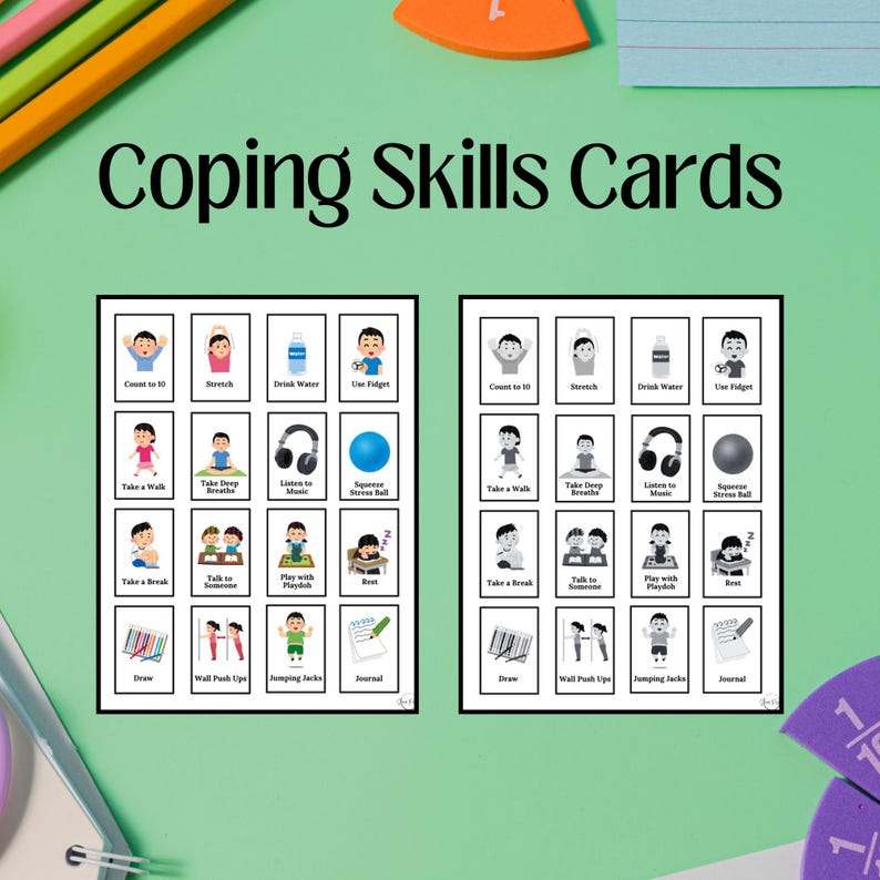 Coping Skills Cards - Etsy
