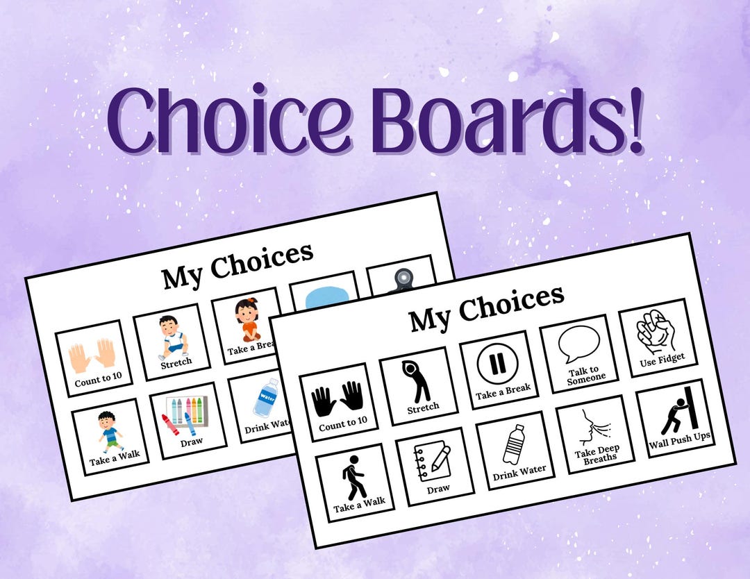 Coping Skills Choice Boards: Emotional Regulation (digital Download) - Etsy