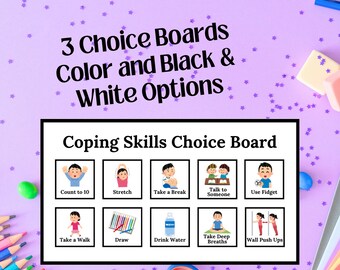 Mindfulness Mental Health Focused Choice Board for Students - Etsy