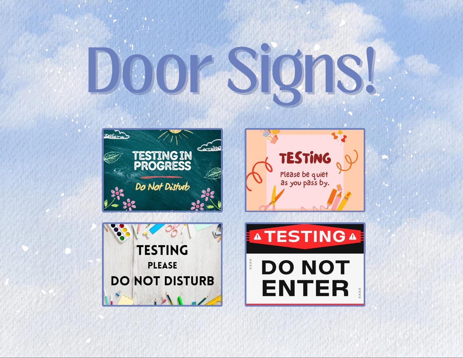 Testing Door Signs: School Psychologist Resources (digital Download) - Etsy