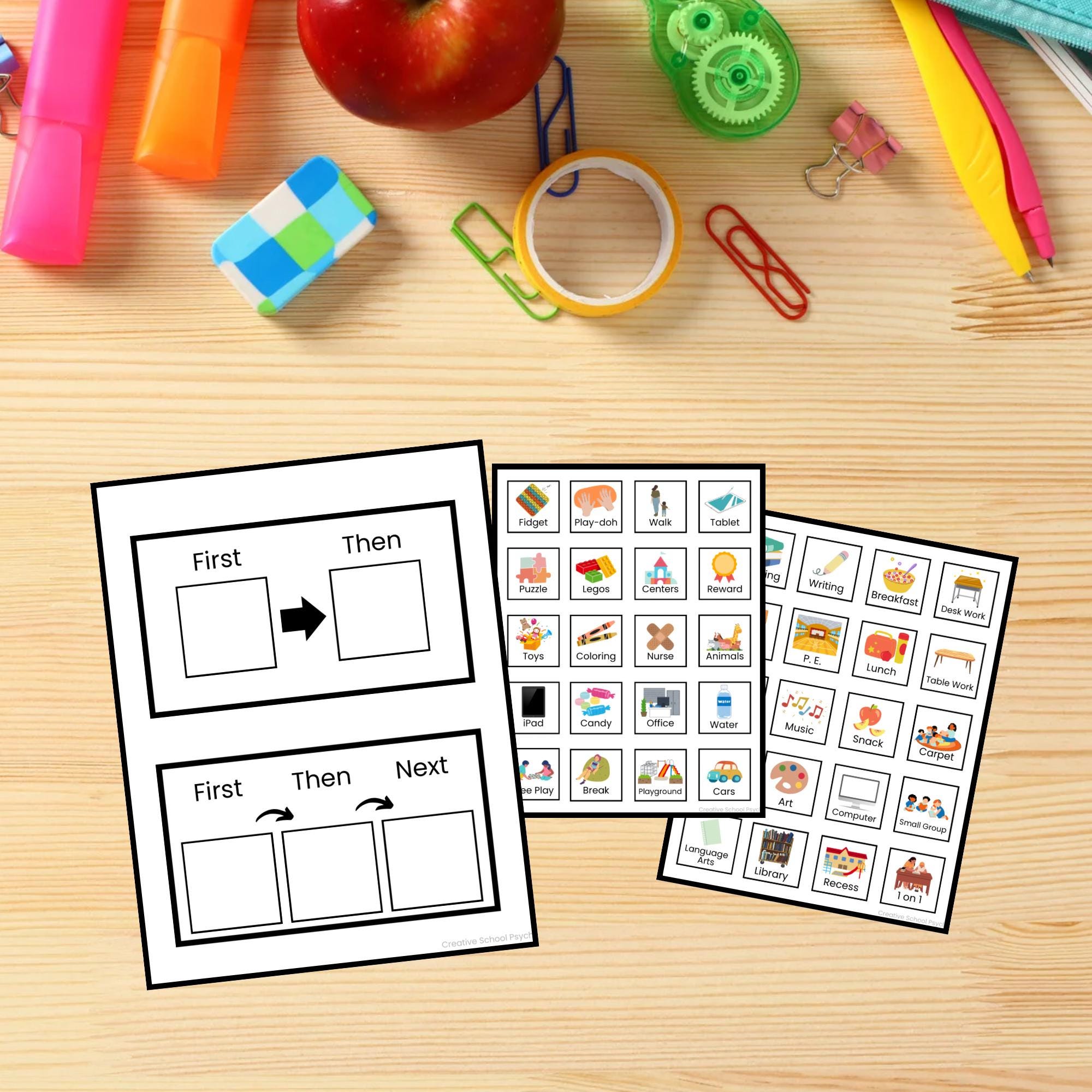 First Then Board (color/ Black and White Picture Cards) - Etsy