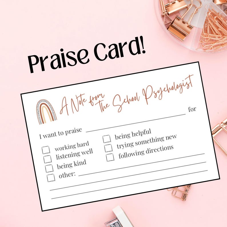 School Psychologist Praise Card - Etsy