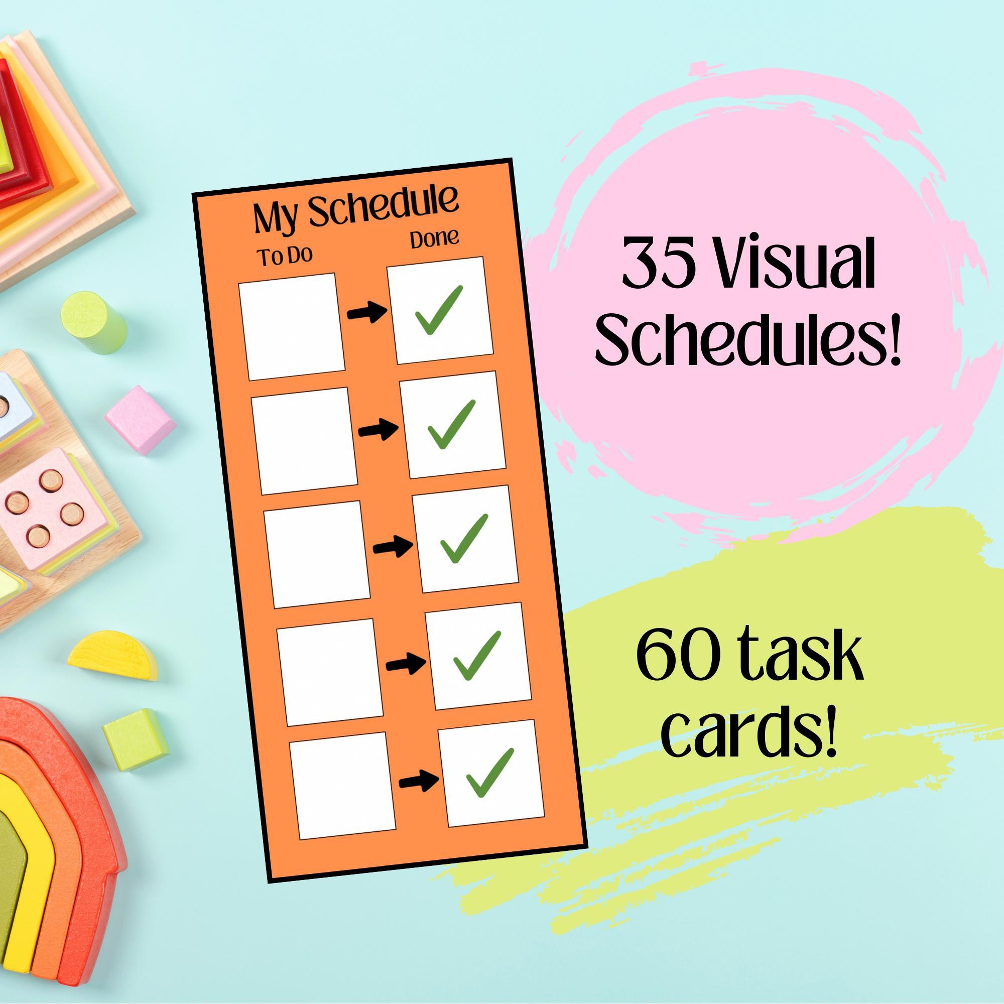 Visual Schedule Set: 35 Schedules, 60 Task Cards (digital Download) - Etsy