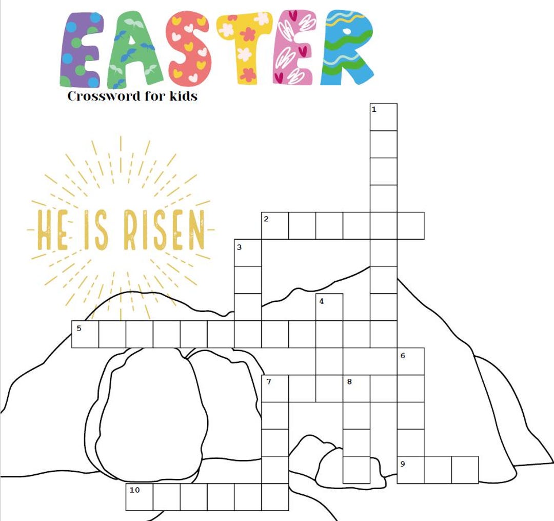 Easter Crossword Puzzle Made for Kids - Religious - Etsy