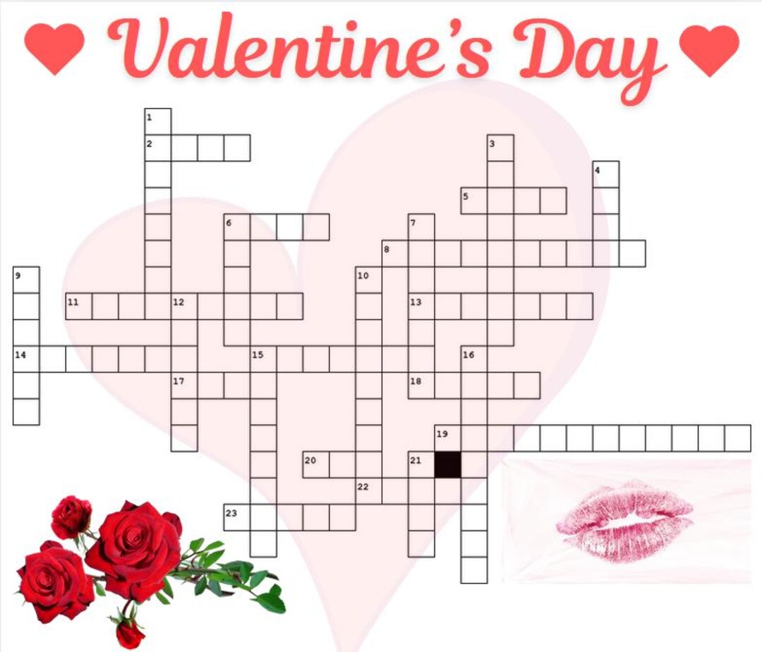 Valentine's Day Crossword Puzzle - Etsy
