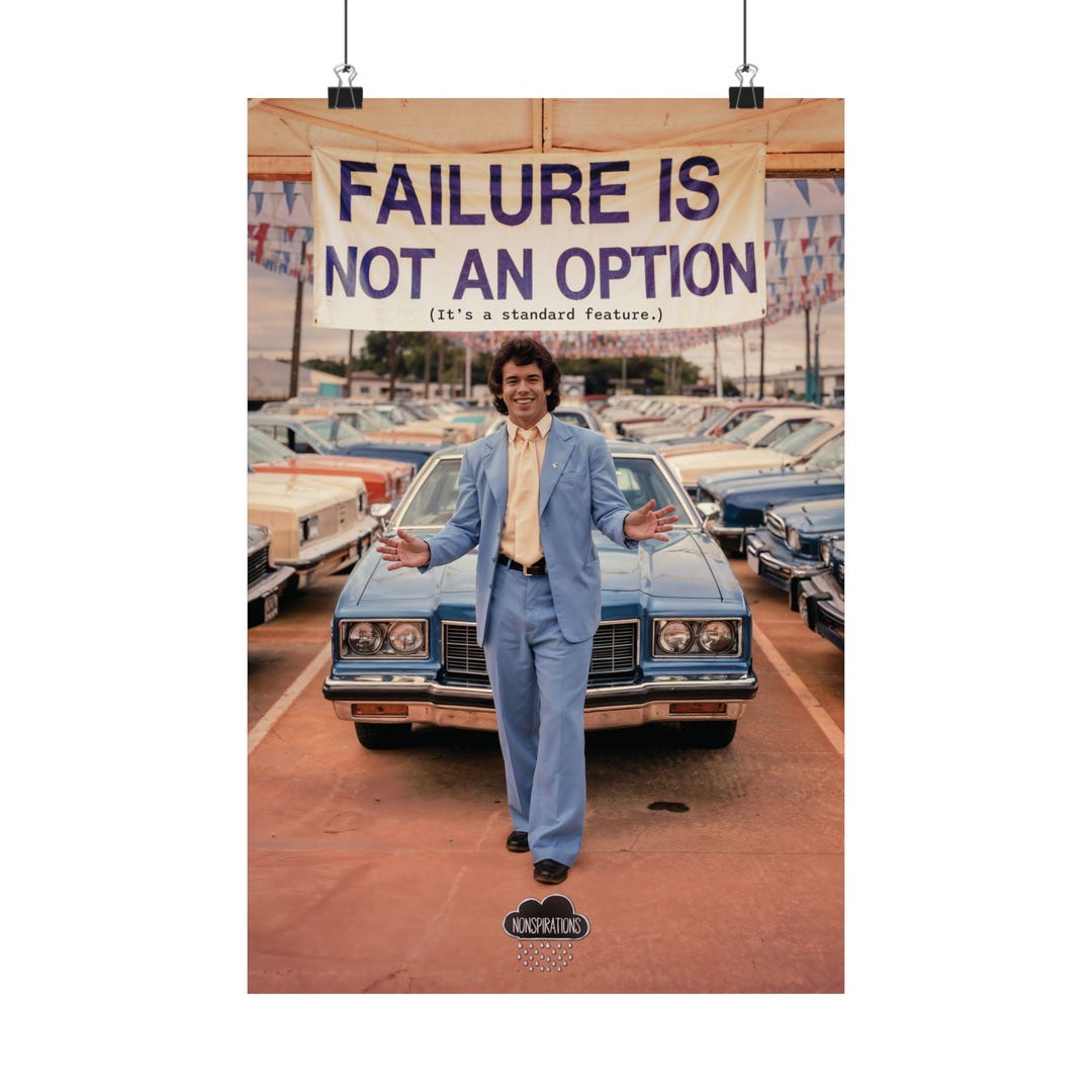 Failure is Not an Option Photographic Art Matte Vertical Posters, Funny ...