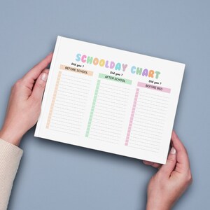Editable Kids School Day Checklist: Morning, After School, Bedtime ...