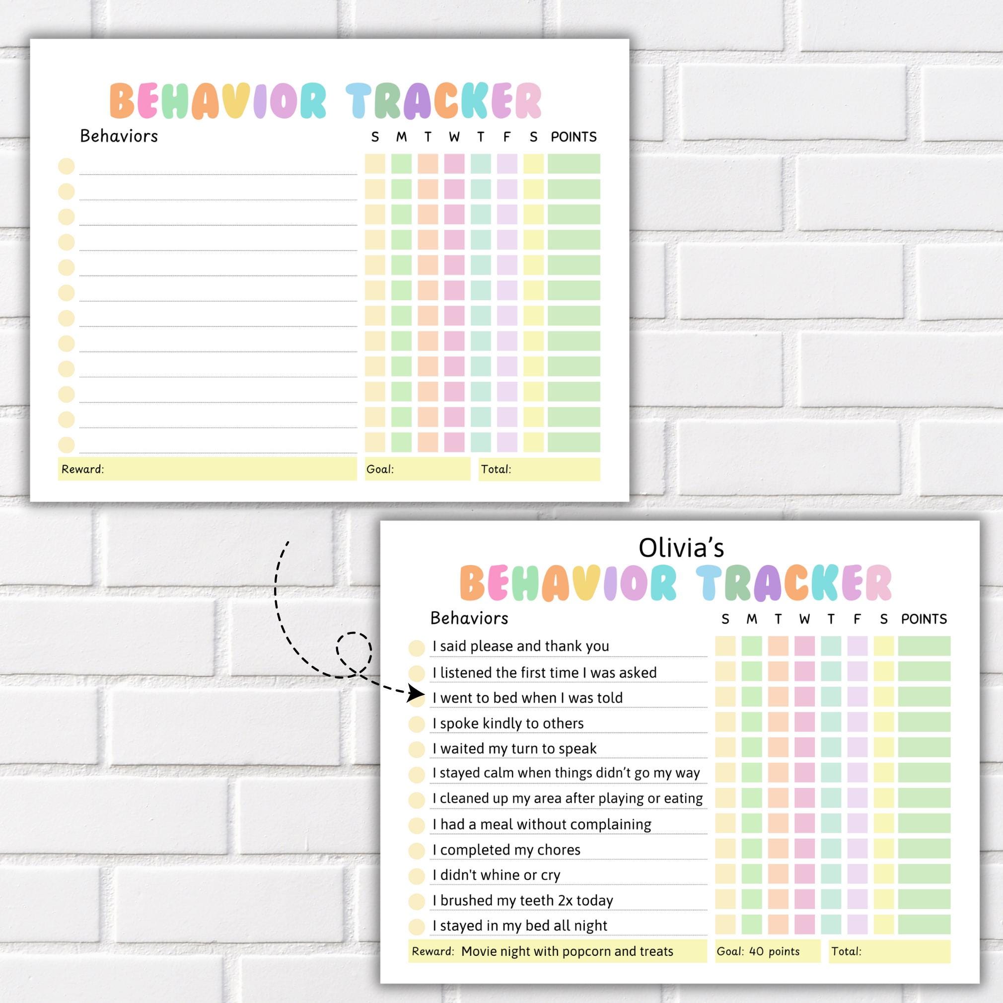 Behavior Reward Chart for Kids, Good Behavior Tracking, Children ...