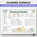 Printable Cleaning Schedule, EDITABLE Cleaning Planner, Cleaning ...
