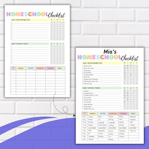 Editable Homeschool Checklist: Daily & Weekly Planner (digital Download ...