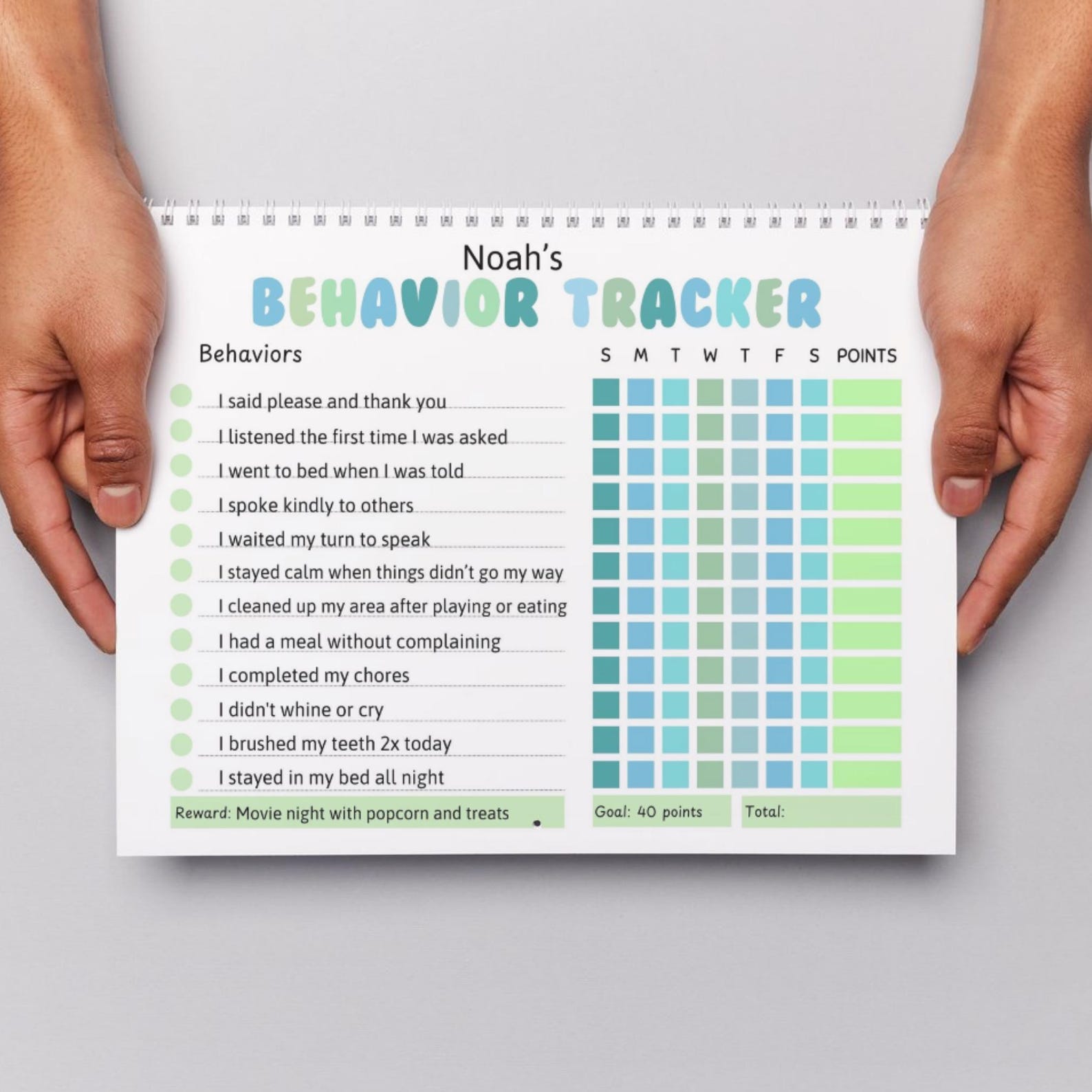 Editable Kids Behavior Chart: Reward Tracker (printable Digital ...