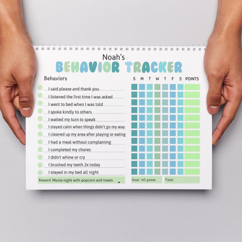 Editable Kids Behavior Chart: Reward Tracker (printable Digital ...