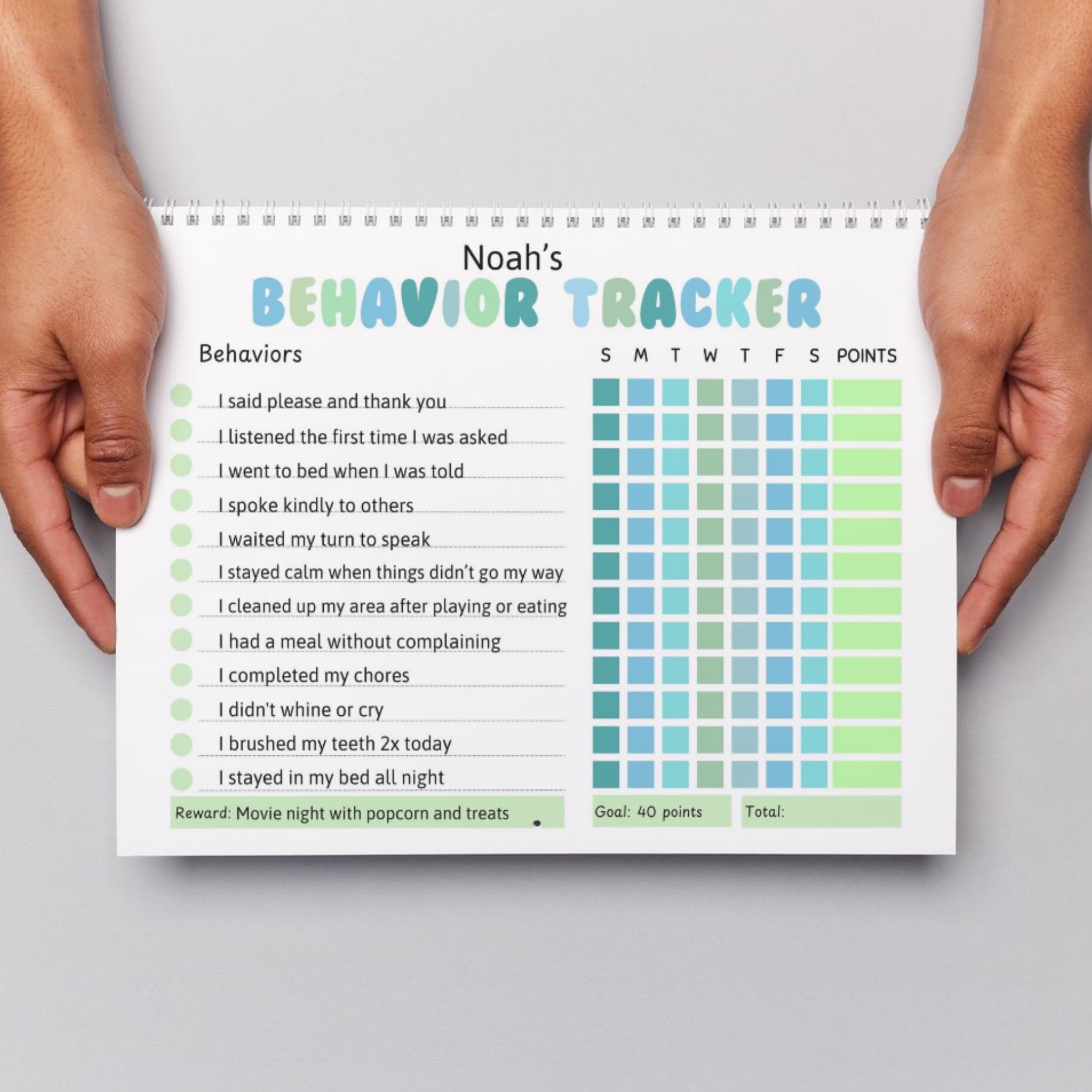 Editable Kids Behavior Chart: Reward Tracker (printable Digital ...
