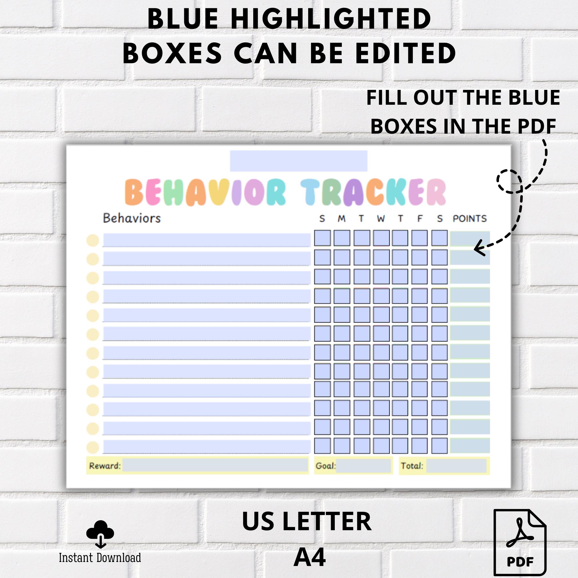 Behavior Reward Chart for Kids, Good Behavior Tracking, Children ...