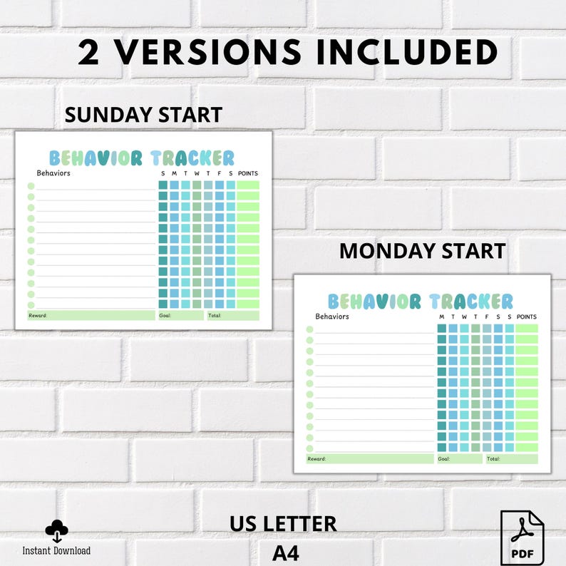 Kids Behavior Chart, Good Behavior Tracking, Kids Reward Tracker ...