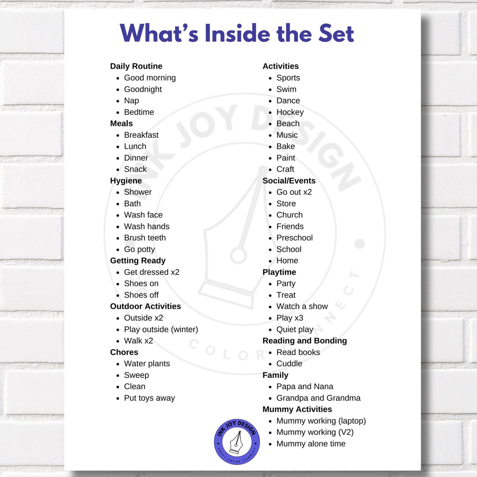 Printable Kids Daily Routine Cards, Daily Visual Schedule, Chore Chart ...