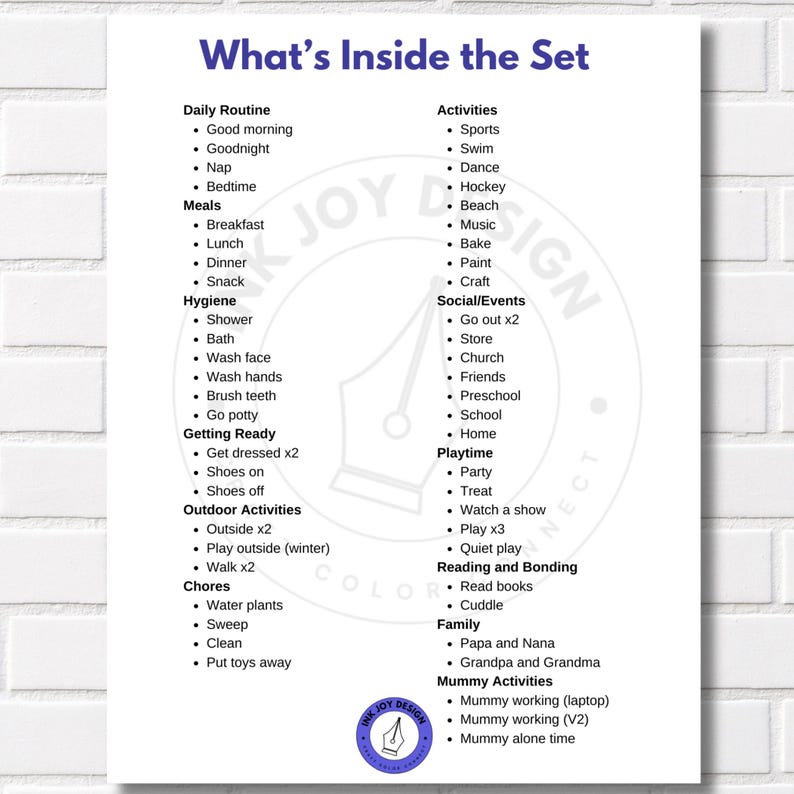 Printable Kids Daily Routine Cards, Daily Visual Schedule, Chore Chart ...