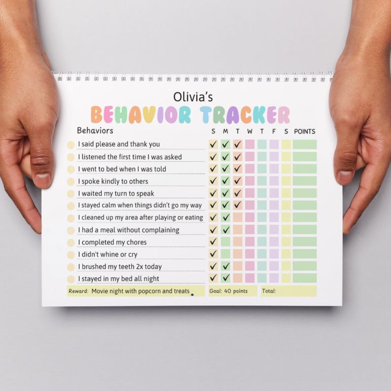 Behavior Reward Chart for Kids, Good Behavior Tracking, Children ...