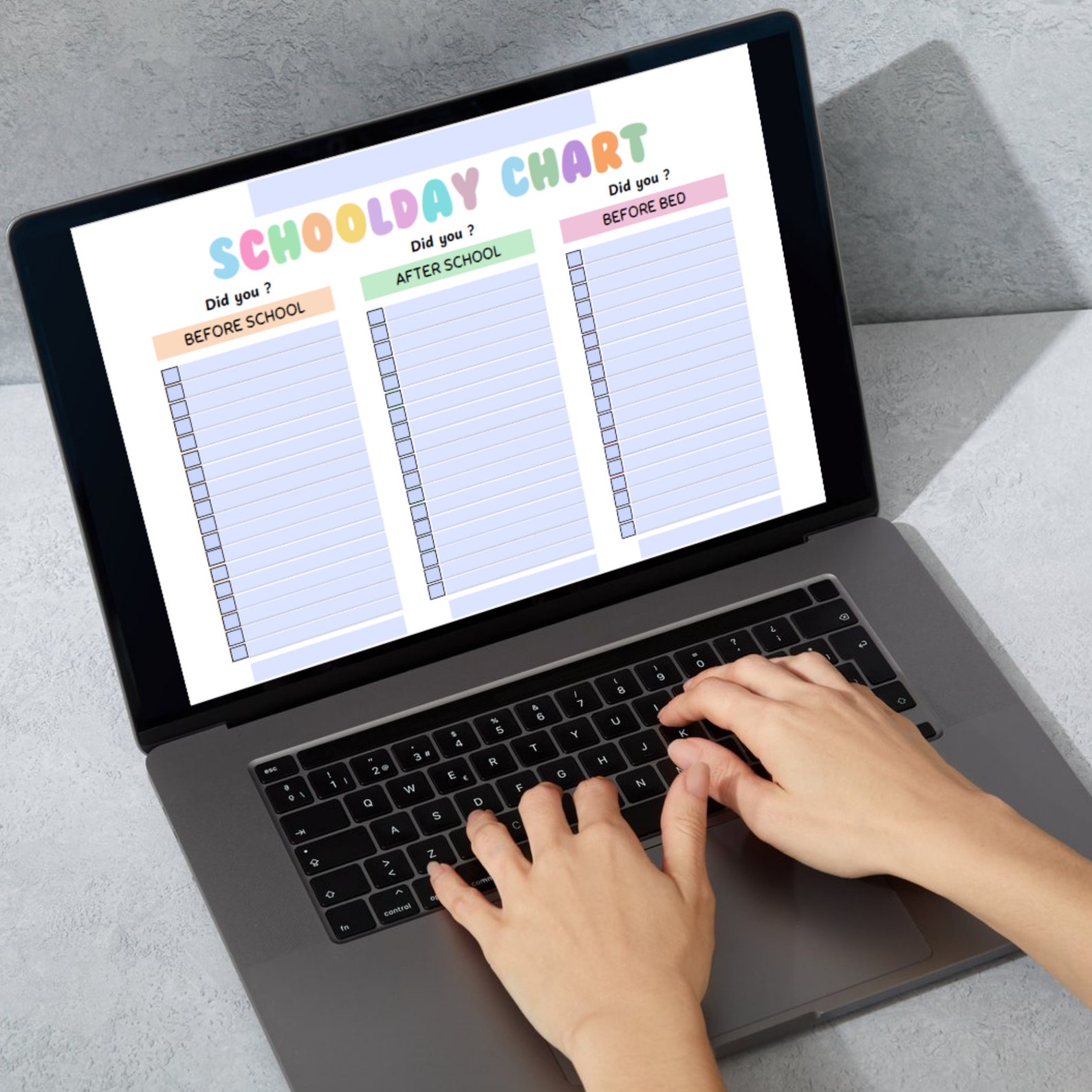 Editable Kids School Day Checklist: Morning, After School, Bedtime ...