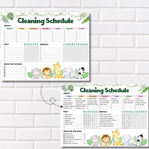 Printable Cleaning Schedule, EDITABLE Cleaning Planner, Cleaning ...