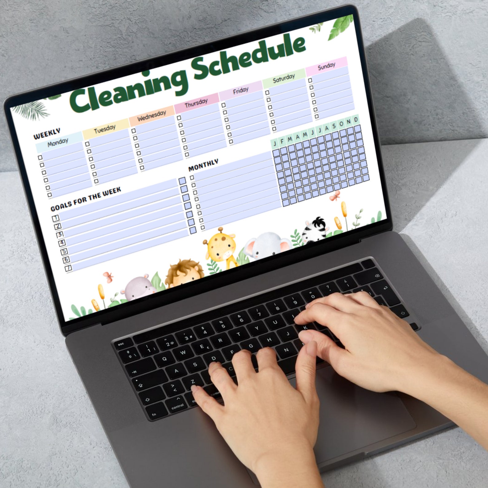 Cute Animal Cleaning Schedule, Editable Chores Chart (printable PDF) - Etsy