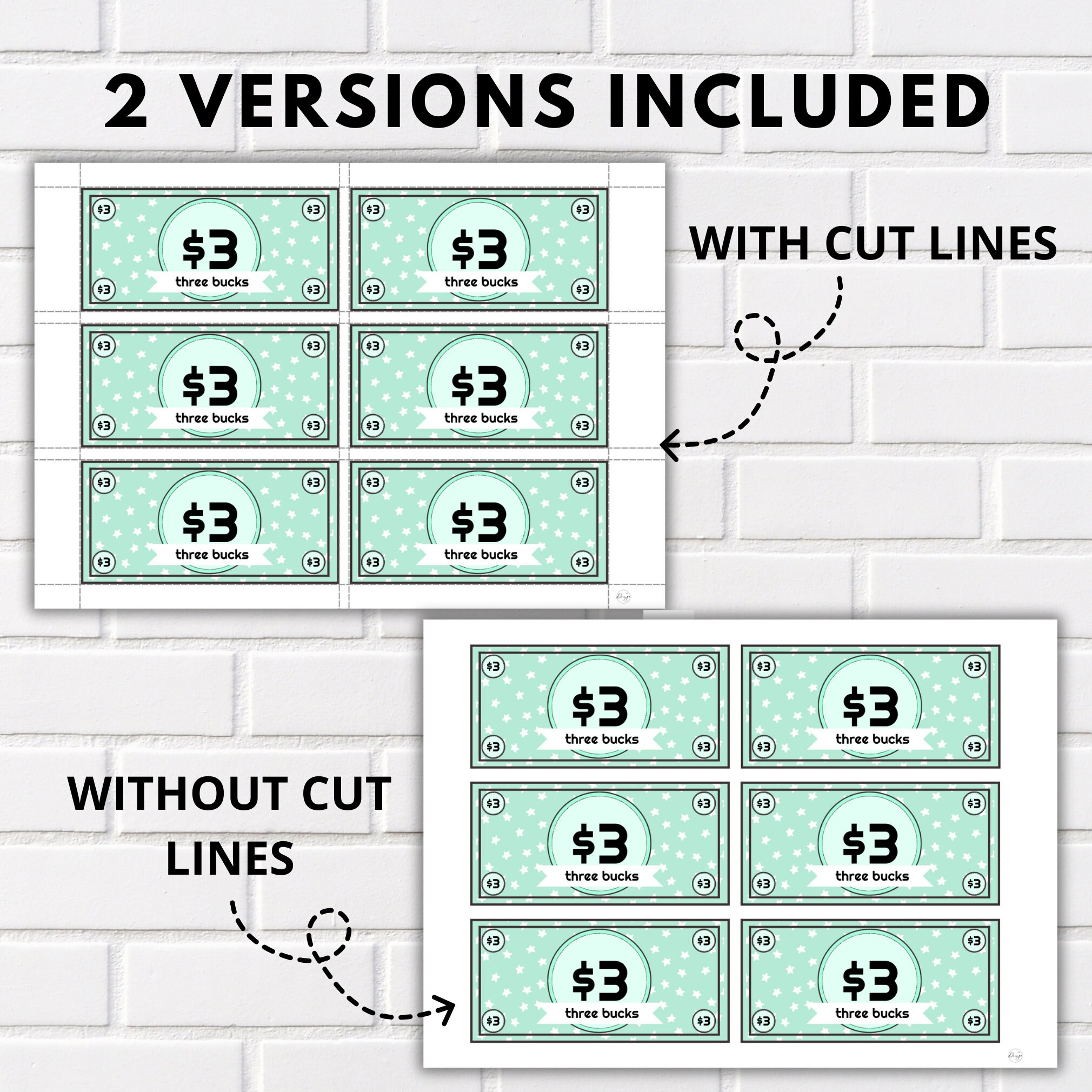Printable Kids Reward Bucks: Chore Chart, Mom Money (fillable, Editable ...