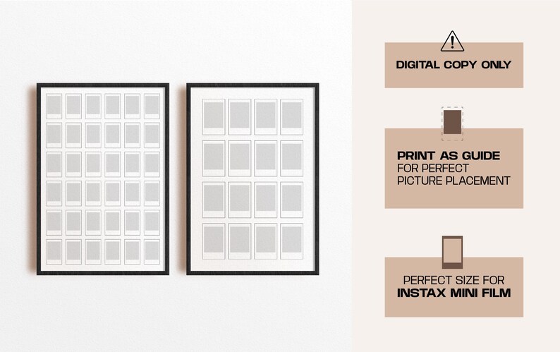 Instax Mini Photo Frame Guide DIY Collage Template Guide Layout for ...