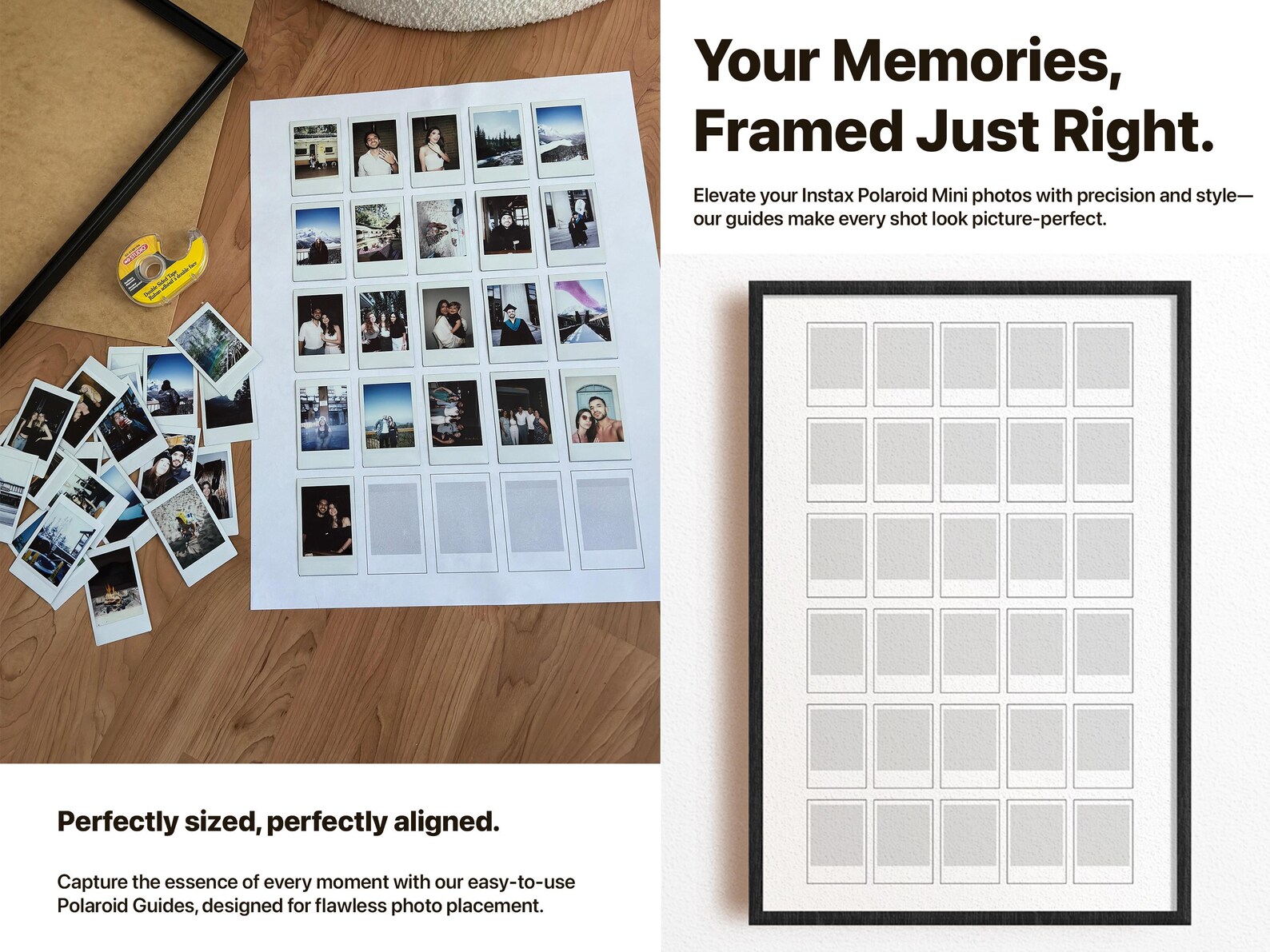 Instax Mini Photo Frame Guide DIY Collage Template Guide Layout for ...