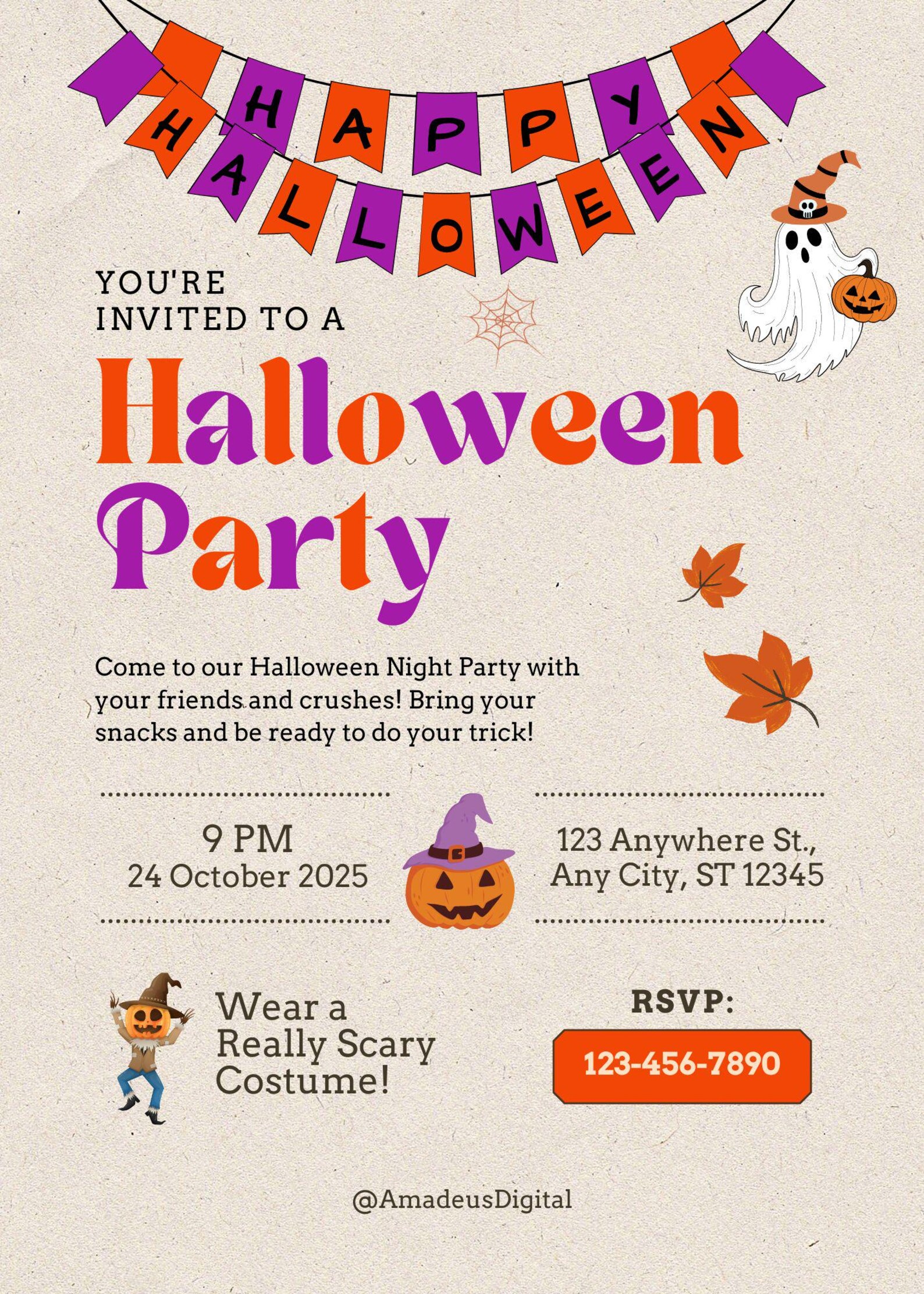 Digital Editable Printable Halloween Costume Birthday Templates - Etsy