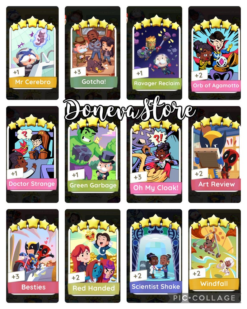 Monopoly Go 5 Star Stickers First Album. All Available - Etsy